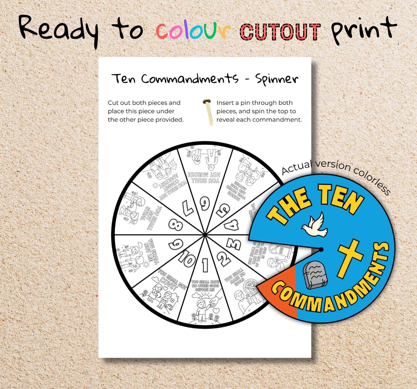Ten Commandments Spinning Wheel, Bible Verse Activity, Kids Bible ...