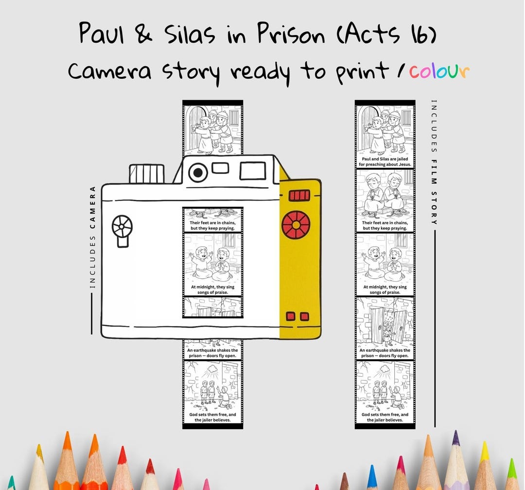 Paul & Silas in Prison Bible Camera Film Craft | Kids Bible Story ...