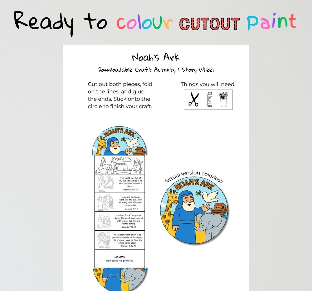 Noah’s Ark Bible Craft | Genesis 6–9 Sunday School Activity | God Keeps ...