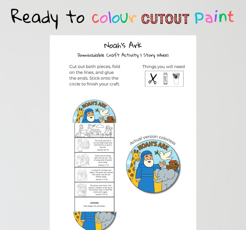 Noah’s Ark Bible Craft | Genesis 6–9 Sunday School Activity | God Keeps ...