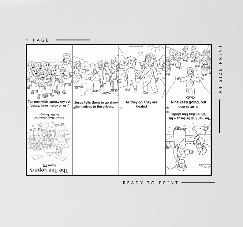 Ten Lepers Bible Craft | Kids Sunday School Activity | Bible Coloring ...