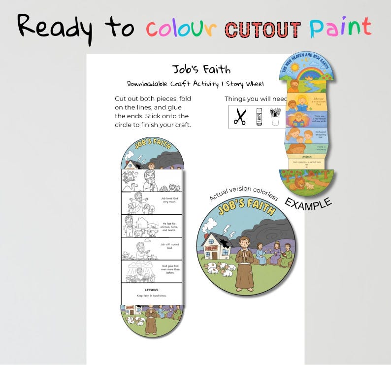 Job’s Faith Bible Craft | Patience & Trust Lesson | Christian Coloring ...