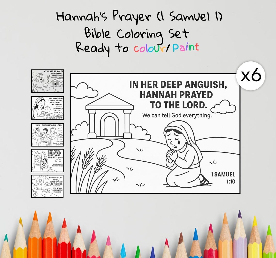 Hannah’s Prayer Coloring Pages Craft | Kids Bible Craft | 1 Samuel 1 ...