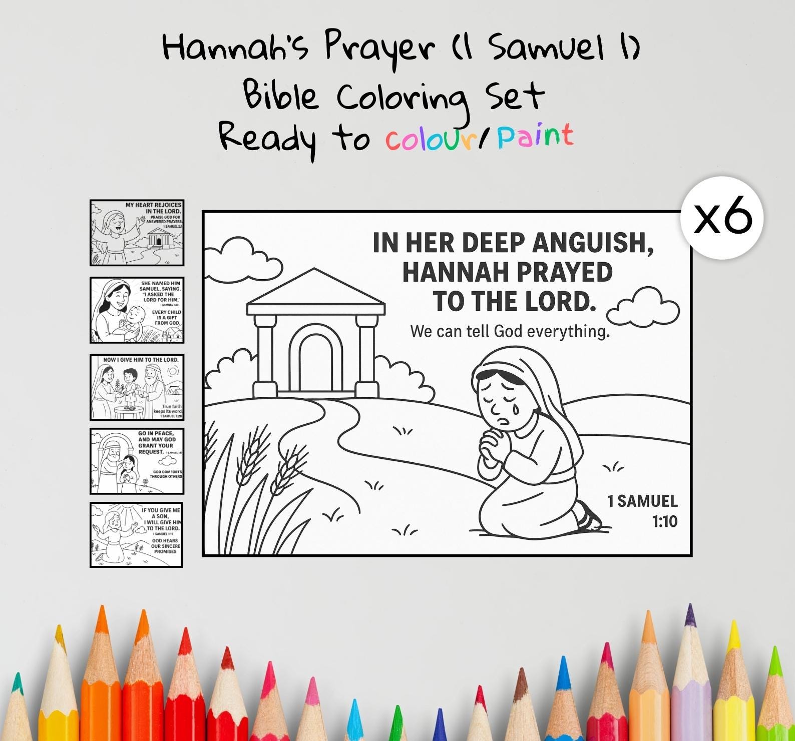 Hannah’s Prayer Coloring Pages Craft | Kids Bible Craft | 1 Samuel 1 ...