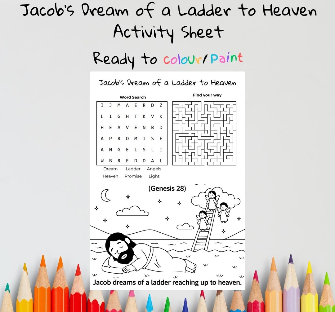 Jacob’s Dream of a Ladder to Heaven Bible Craft | Kids Bible Games ...