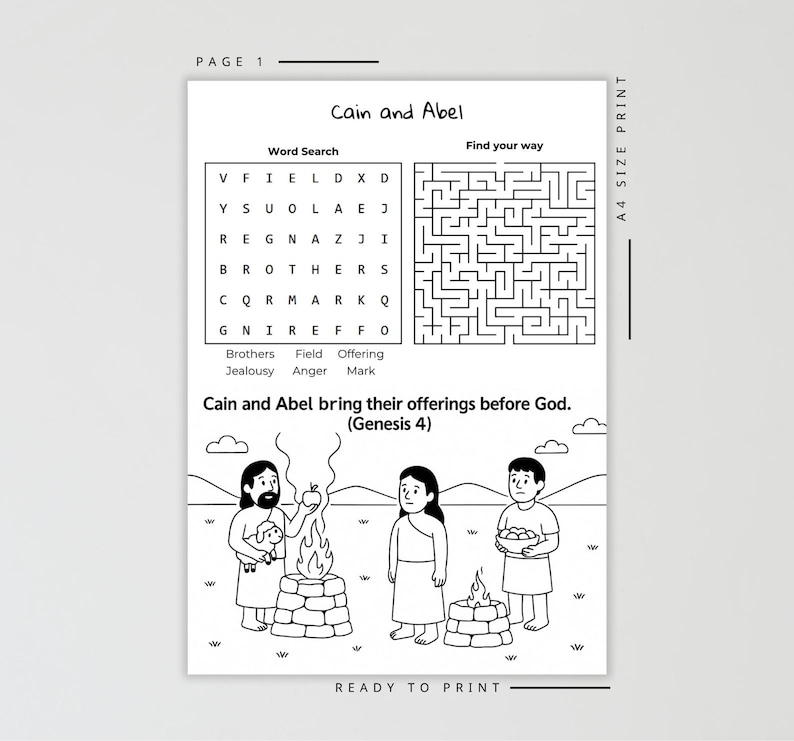 Cain and Abel Bible Craft | Kids Bible Games | Sunday School Activity ...