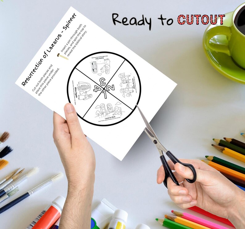 Resurrection of Lazarus Coloring Wheel, Bible Story Craft for Kids ...