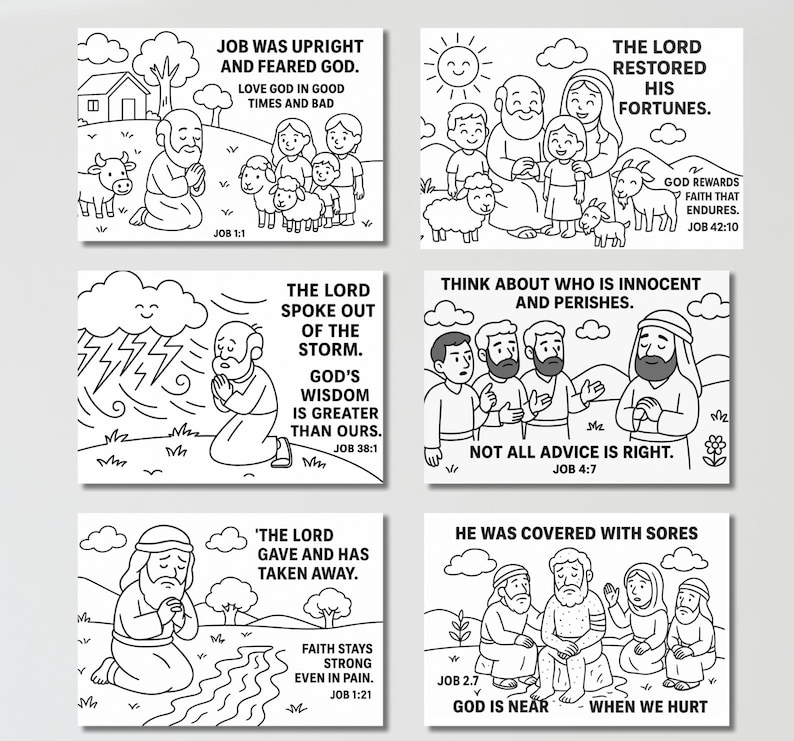 Job’s Faith Coloring Pages Craft | Kids Bible Craft | Book of Job ...