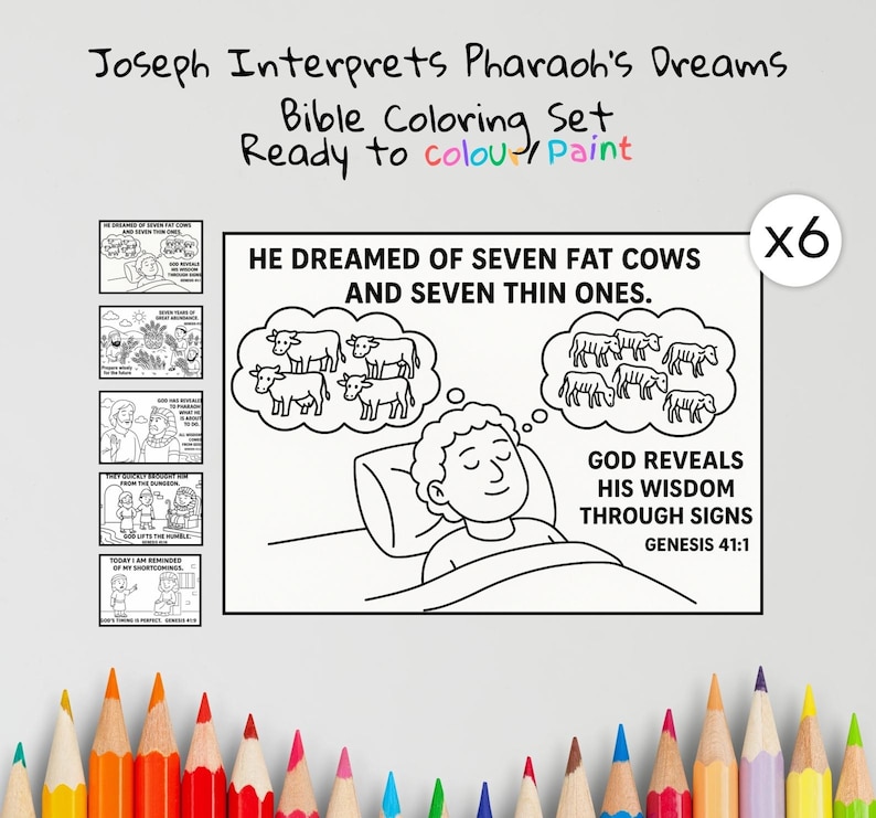 Joseph & Pharaoh’s Dreams Coloring Pages Craft | Kids Bible Craft ...