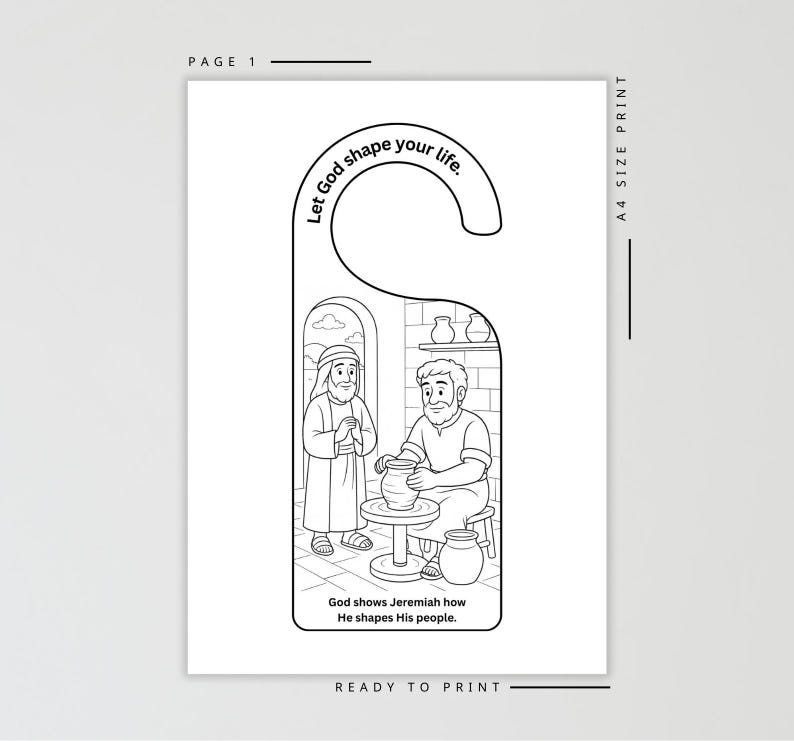 Jeremiah & the Potter Kids Bible Craft Door Hanger | Jeremiah 18 ...