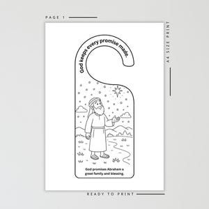 Abraham’s Promise Kids Bible Craft Door Hanger | Genesis 12 Coloring ...