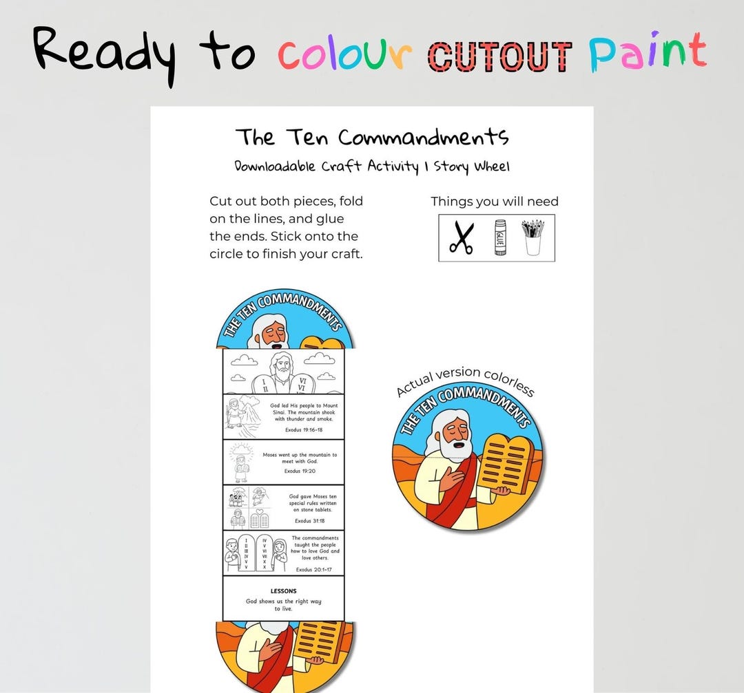 Ten Commandments Bible Craft | Exodus 19–20 Sunday School Activity ...