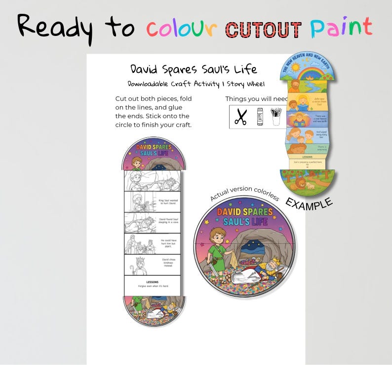 David Spares Saul’s Life Bible Craft | Forgiveness Lesson | Christian ...