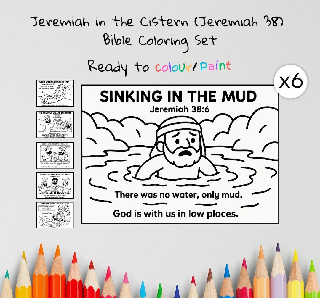 Jeremiah in the Cistern Coloring Pages Craft | Kids Bible Craft ...