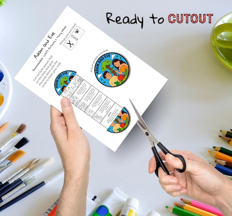 Adam and Eve Bible Craft | Kids Sunday School Activity | Bible Coloring ...