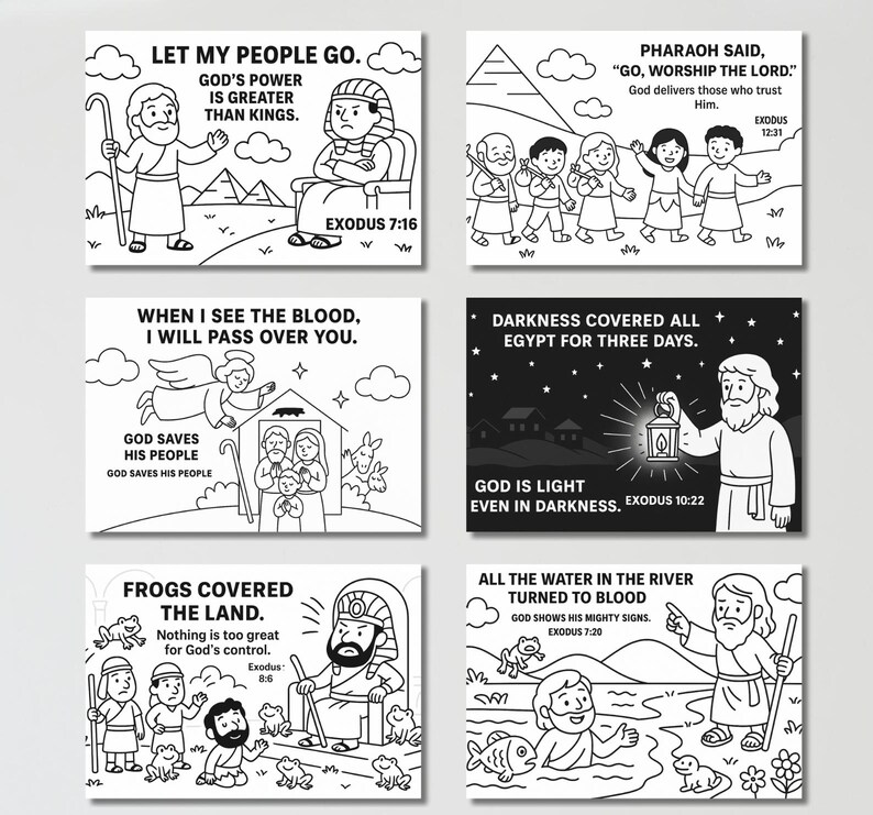 Ten Plagues Bible Coloring Pages Craft | Kids Bible Craft | Exodus 7–12 ...