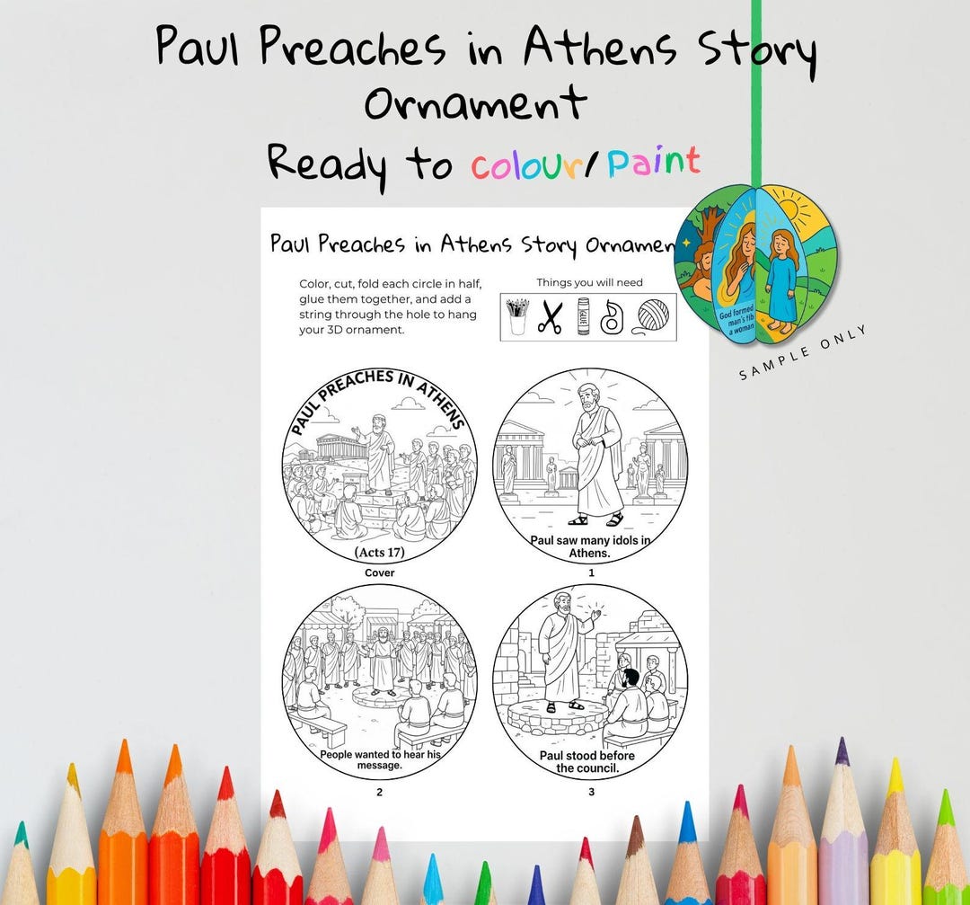 Paul Preaches in Athens (acts 17) | 3D Bible Story Ornament | Sunday ...