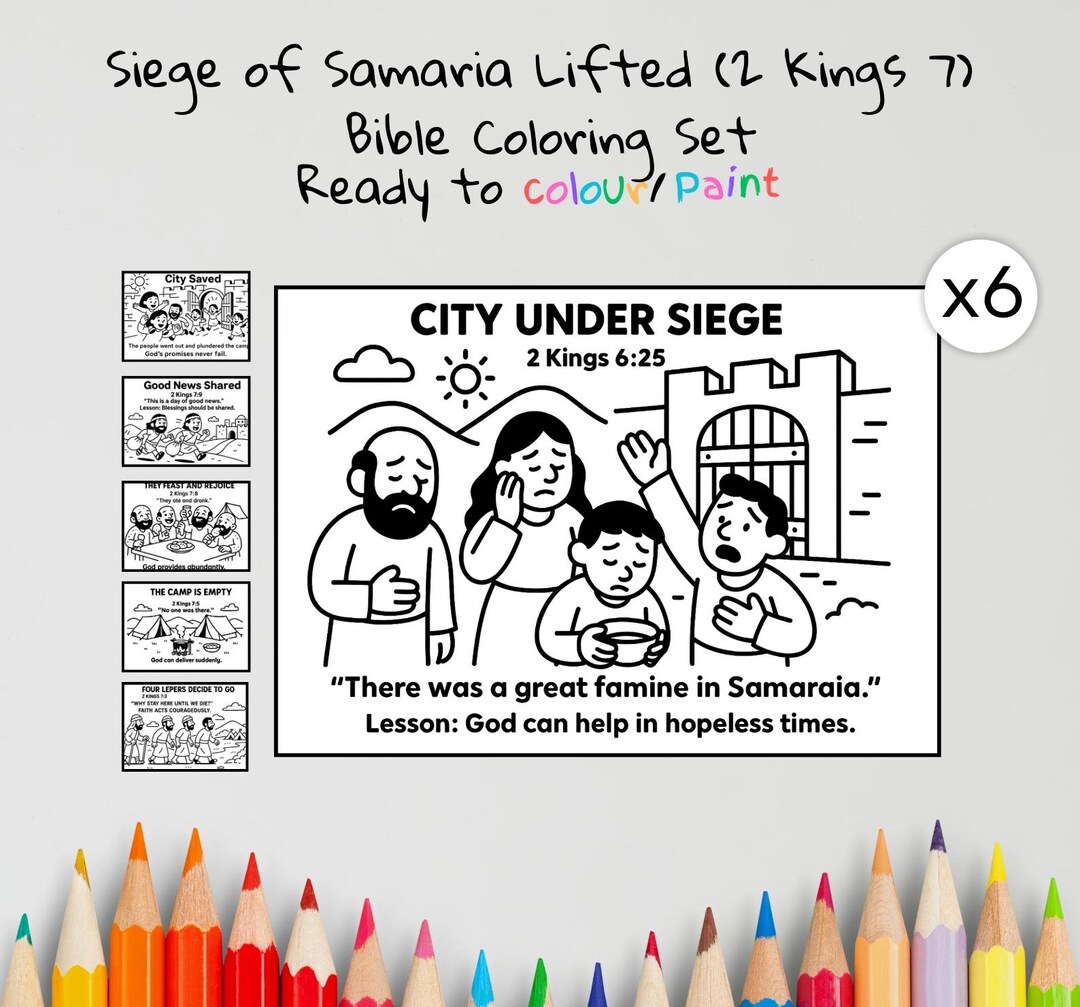 Siege of Samaria Coloring Pages Craft | Kids Bible Craft | 2 Kings 7 ...