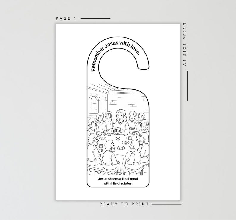 Last Supper Kids Bible Craft Door Hanger | Matthew 26 Craft | Christian ...