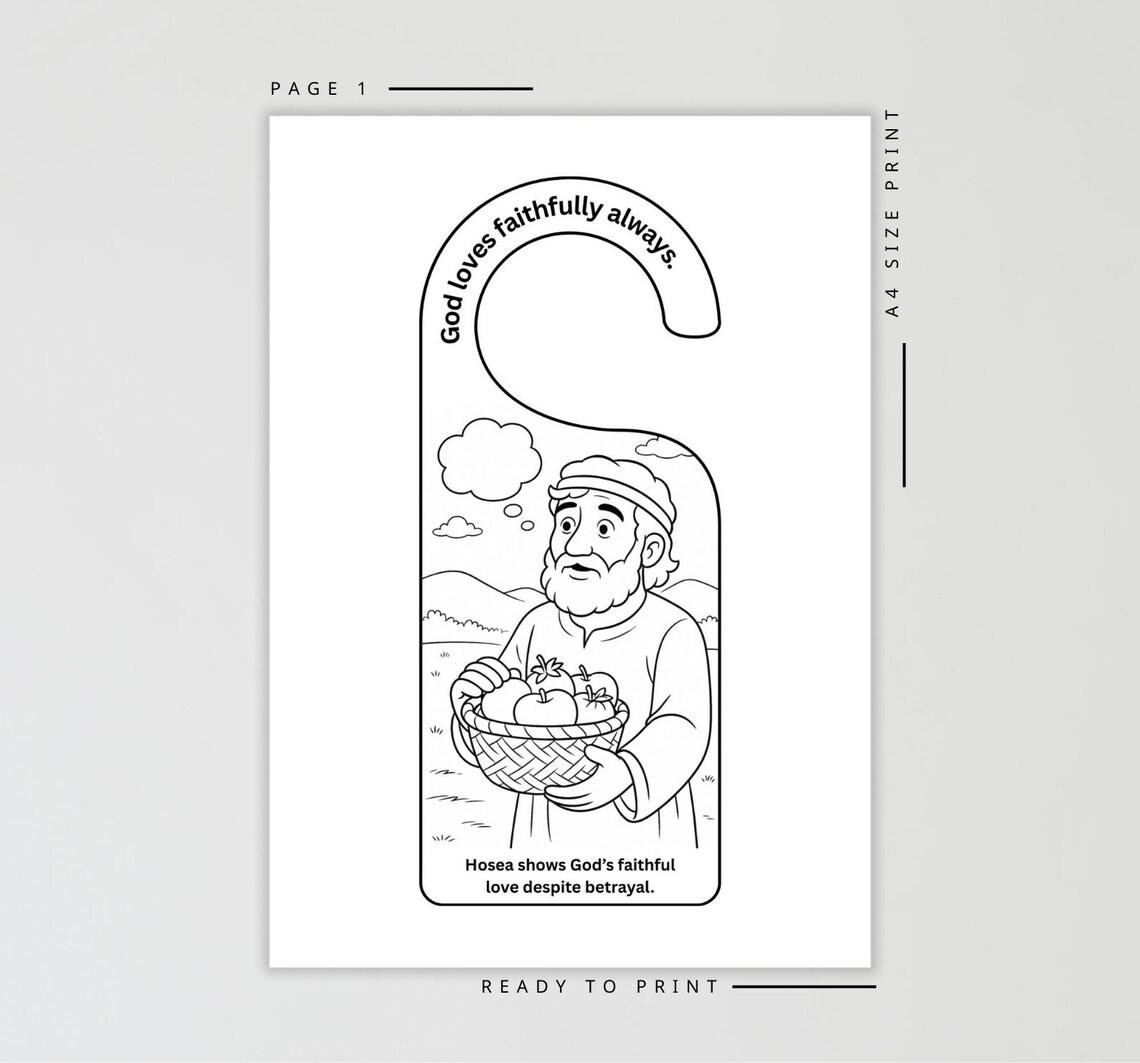 Amos Basket of Fruit Kids Bible Craft Door Hanger | Amos 8 Coloring ...
