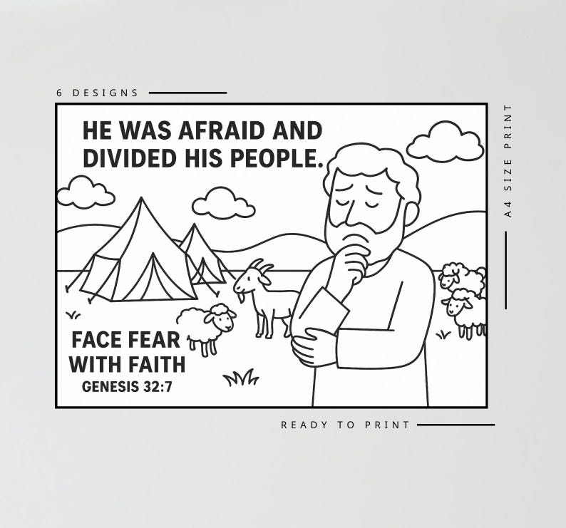 Jacob Wrestles With God Coloring Pages Craft | Kids Bible Craft ...