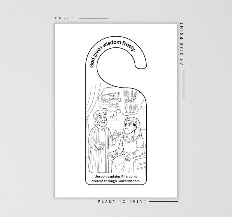 Joseph & Pharaoh’s Dreams Kids Bible Craft Door Hanger | Genesis 41 ...