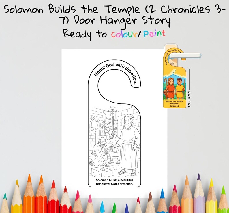 Solomon Builds the Temple Kids Bible Craft Door Hanger | 2 Chronicles 3 ...