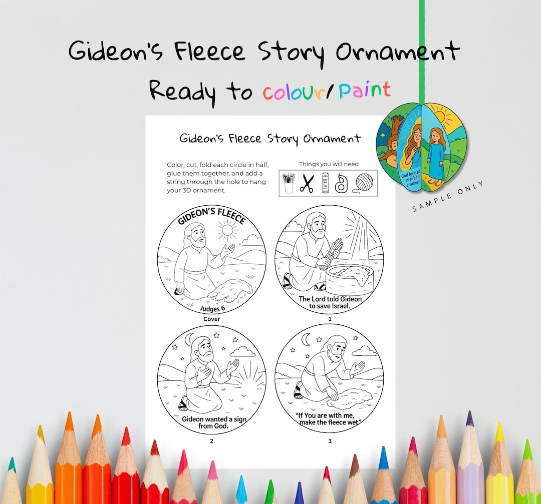 Gideon’s Fleece (judges 6) | 3D Bible Story Ornament | Sunday School ...
