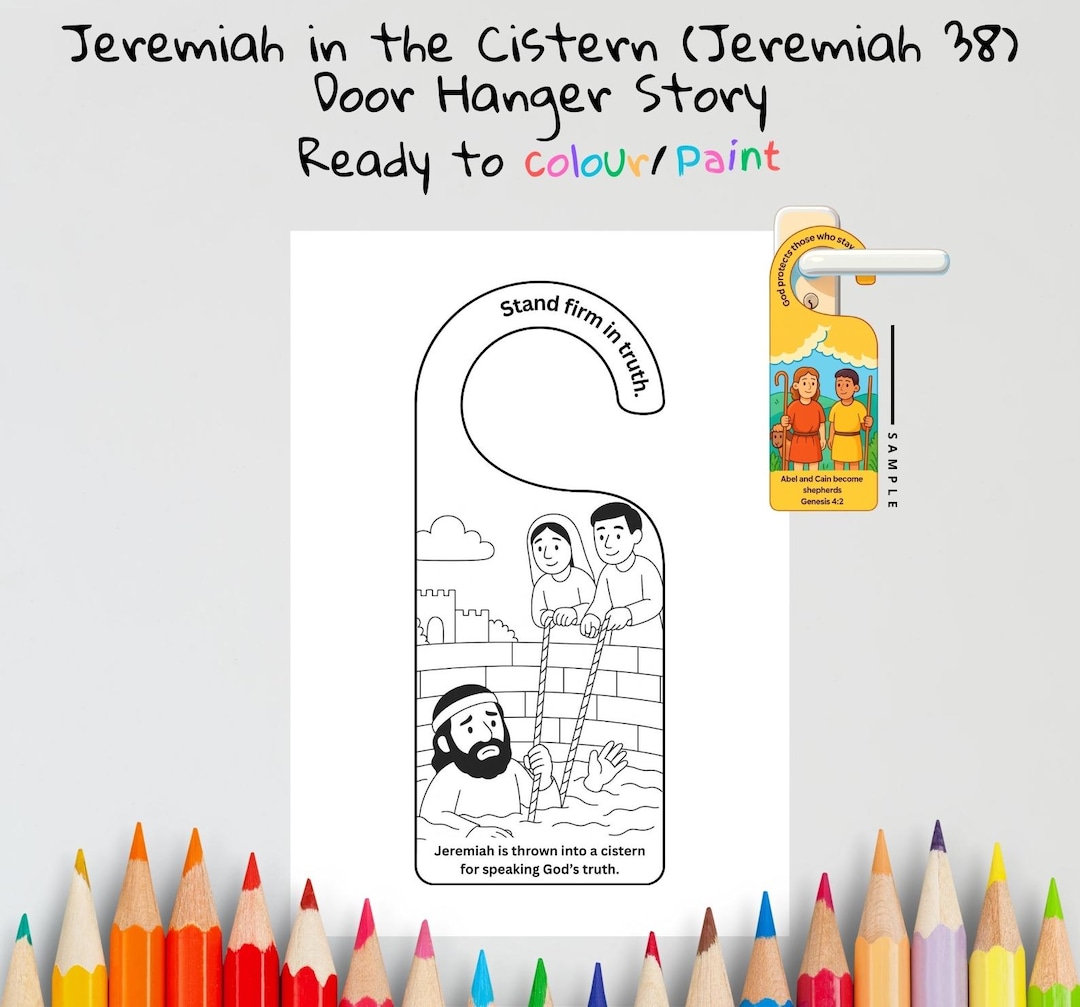 Jeremiah in the Cistern Kids Bible Craft Door Hanger | Jeremiah 38 ...