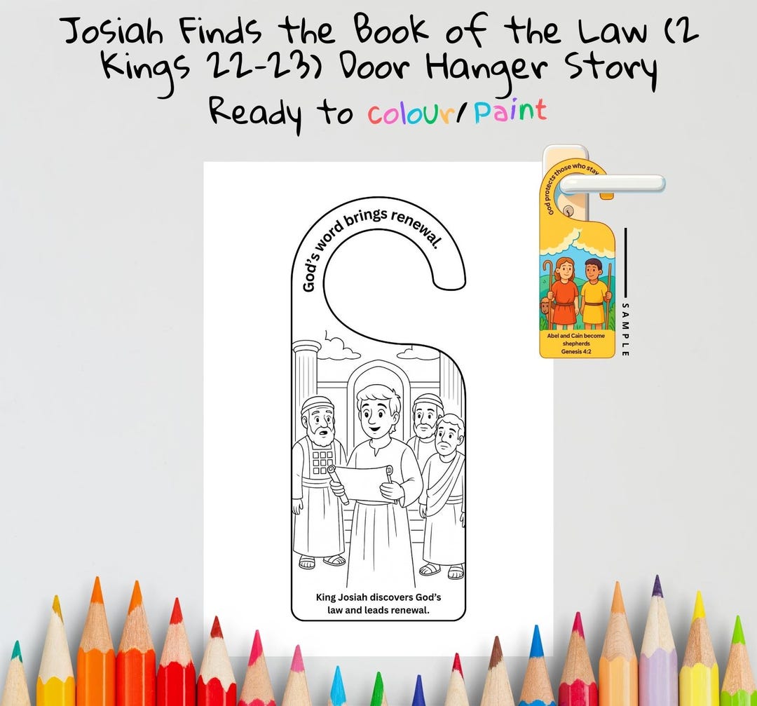 King Josiah Kids Bible Craft Door Hanger | Book of the Law Craft | 2 ...