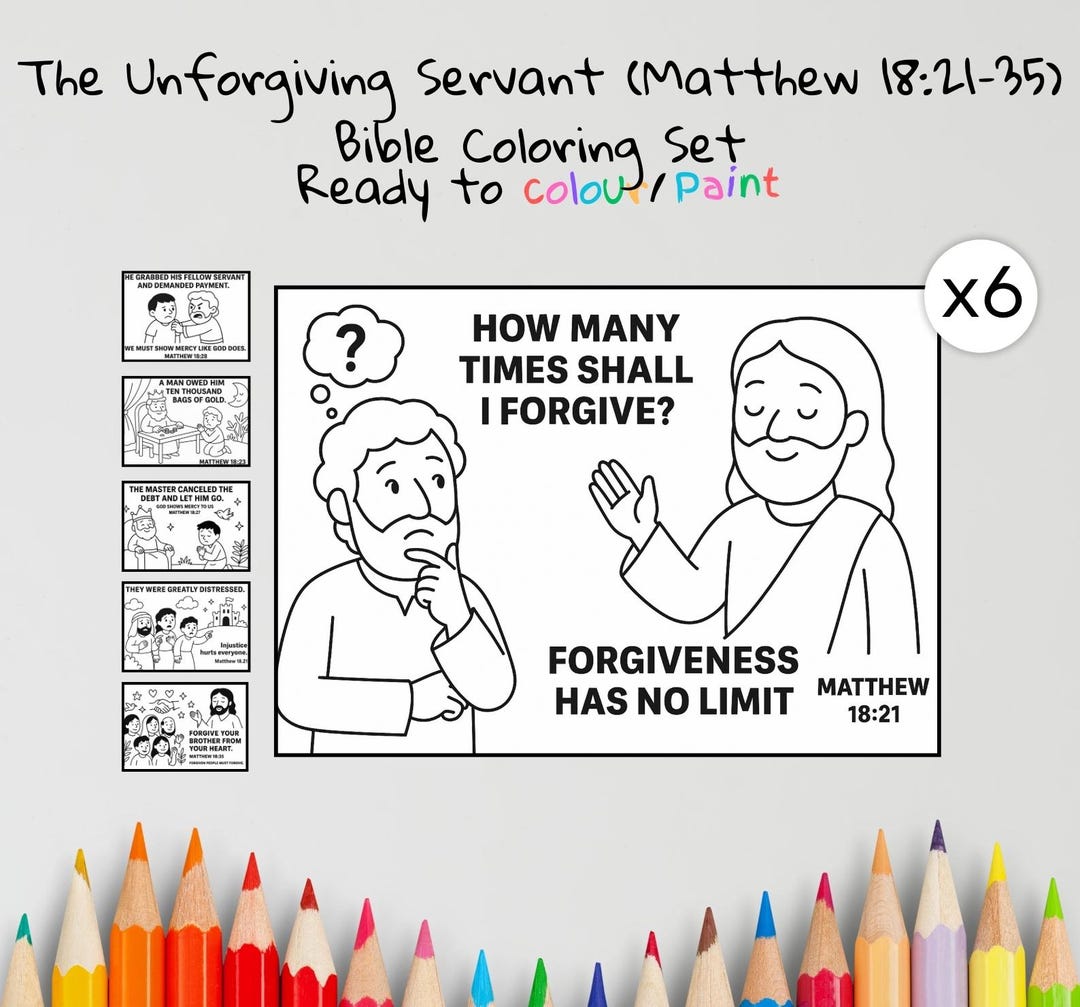 Unforgiving Servant Coloring Pages Craft | Kids Bible Craft | Matthew ...