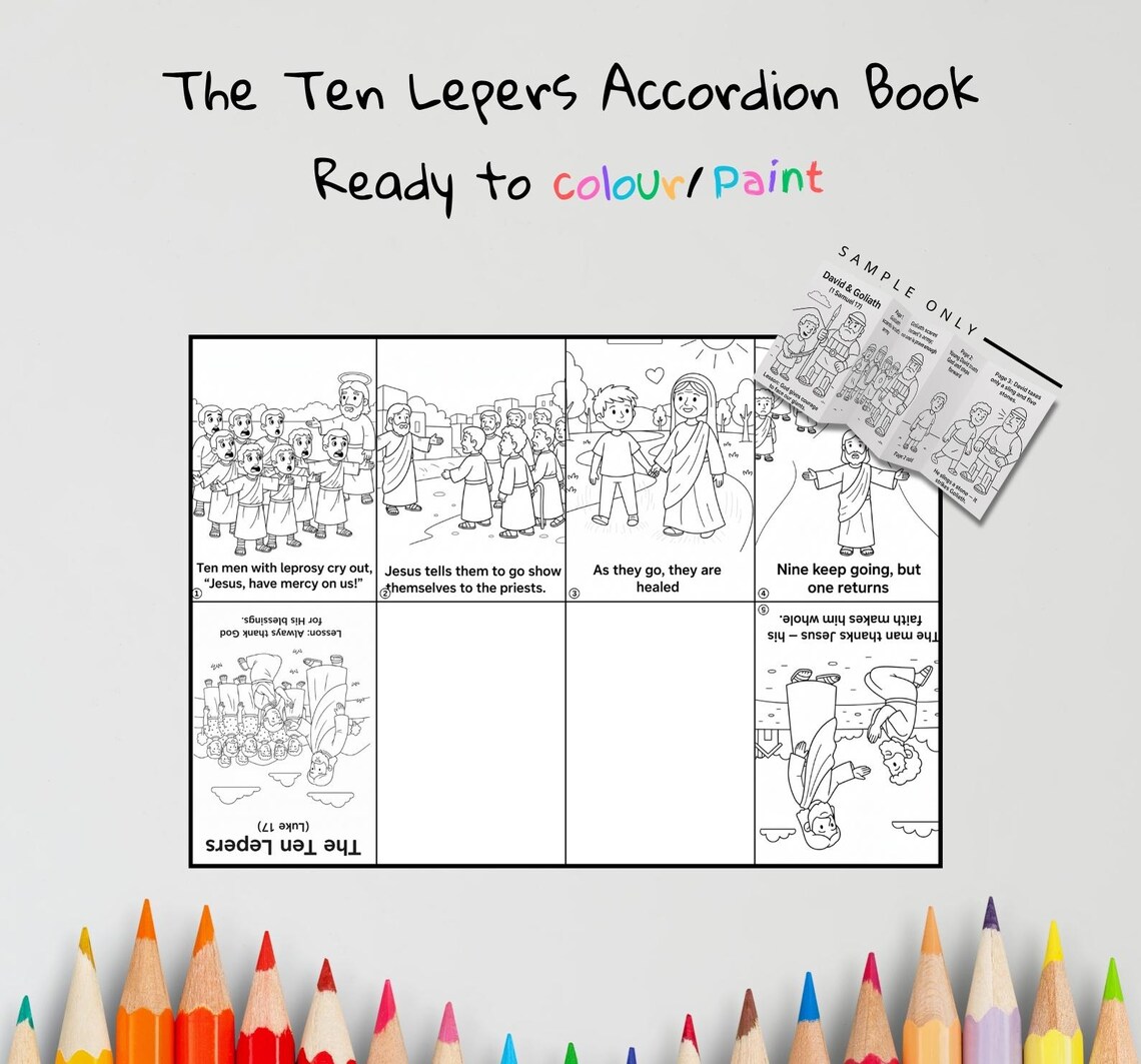 Ten Lepers Bible Craft | Kids Sunday School Activity | Bible Coloring ...