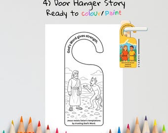 Jesus Tempted in the Desert Kids Bible Craft Door Hanger | Matthew 4 ...