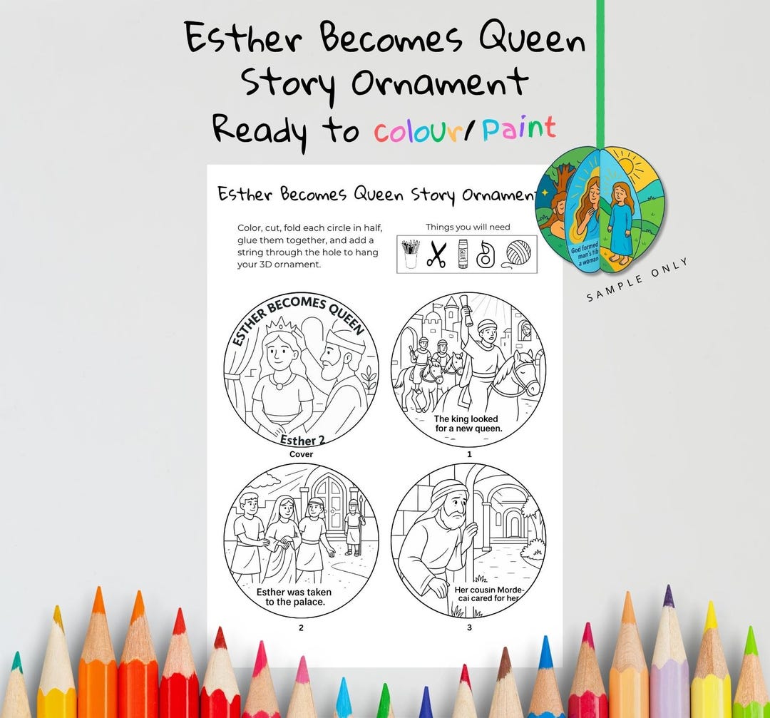 Esther Becomes Queen (esther 2) | 3D Bible Story Ornament | Sunday ...
