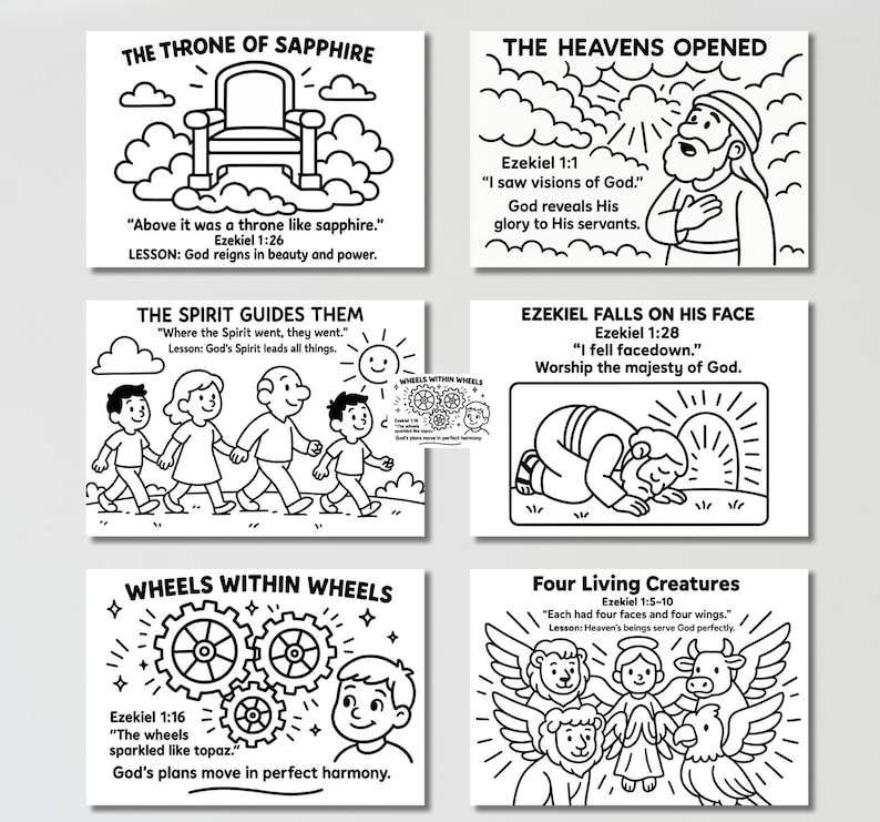 Ezekiel’s Throne Vision Coloring Pages Craft | Kids Bible Craft ...