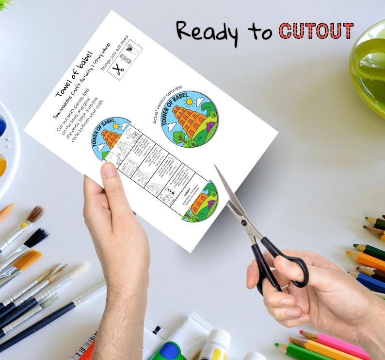 Tower of Babel Bible Craft | Genesis 11 Sunday School Activity | Pride ...