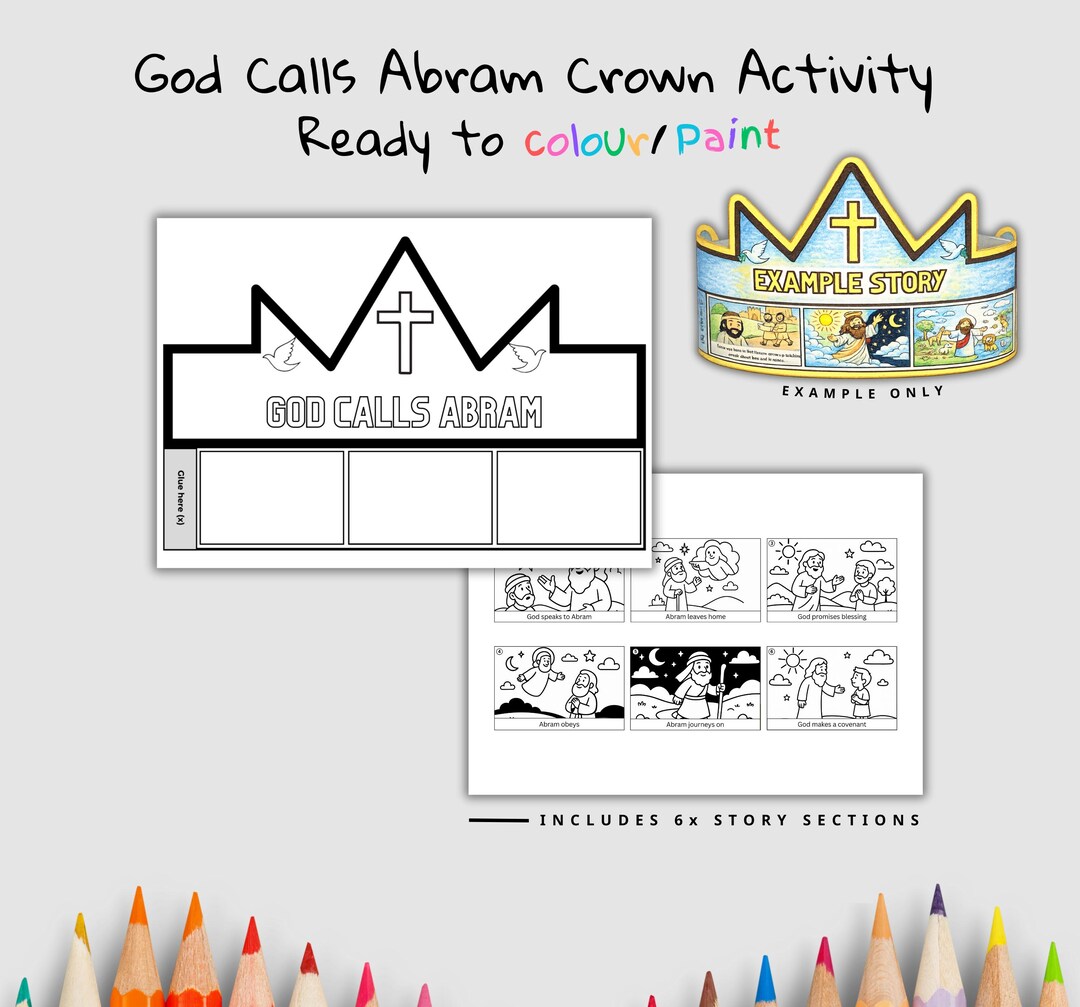 God Calls Abram Bible Crown Printable | Trust God | Christian Printable ...
