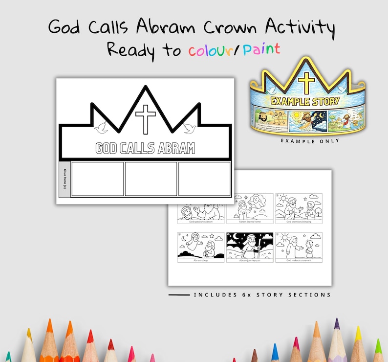 God Calls Abram Bible Crown Printable | Trust God | Christian Printable ...