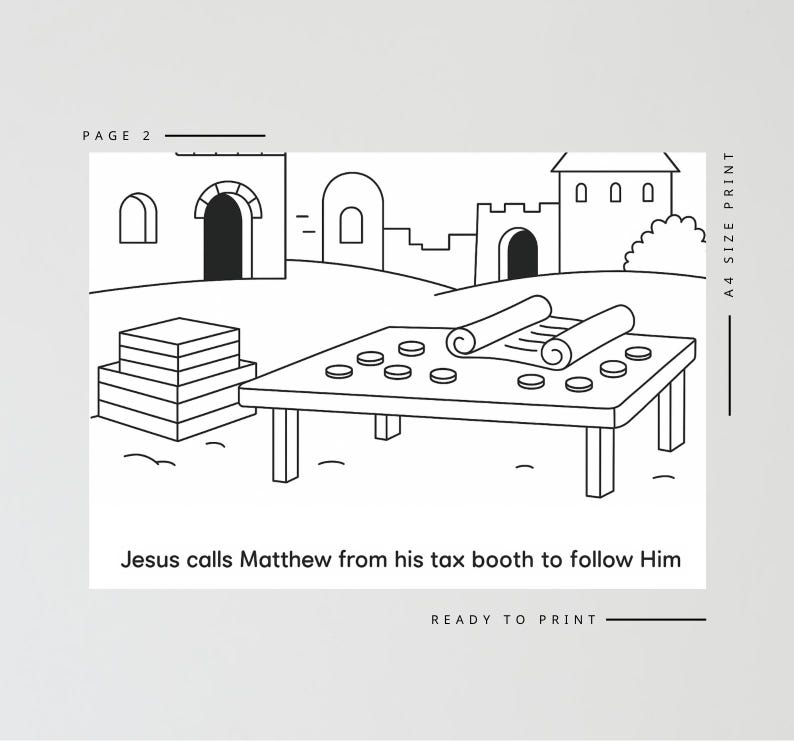 Jesus Calls Matthew the Tax Collector-bible Craft-sunday School Bible ...