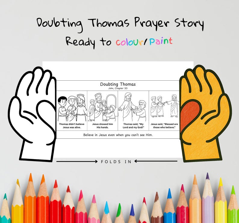 Doubting Thomas Prayer Hands Craft Believe Without Seeing Lesson