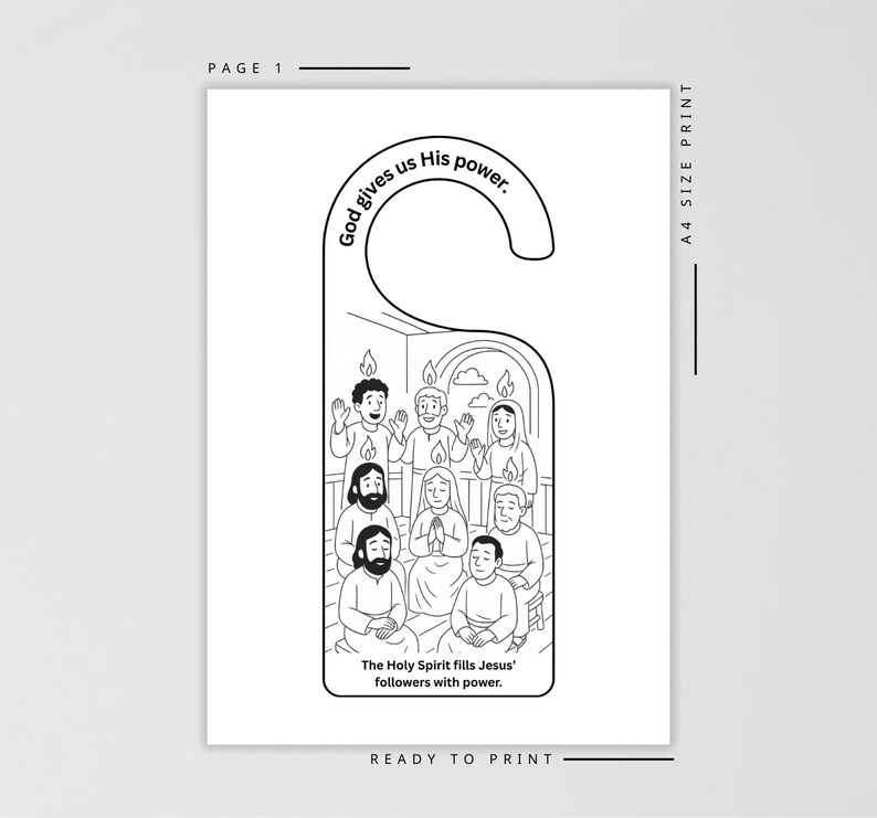 Pentecost Kids Bible Craft Door Hanger | Holy Spirit Descends Craft ...
