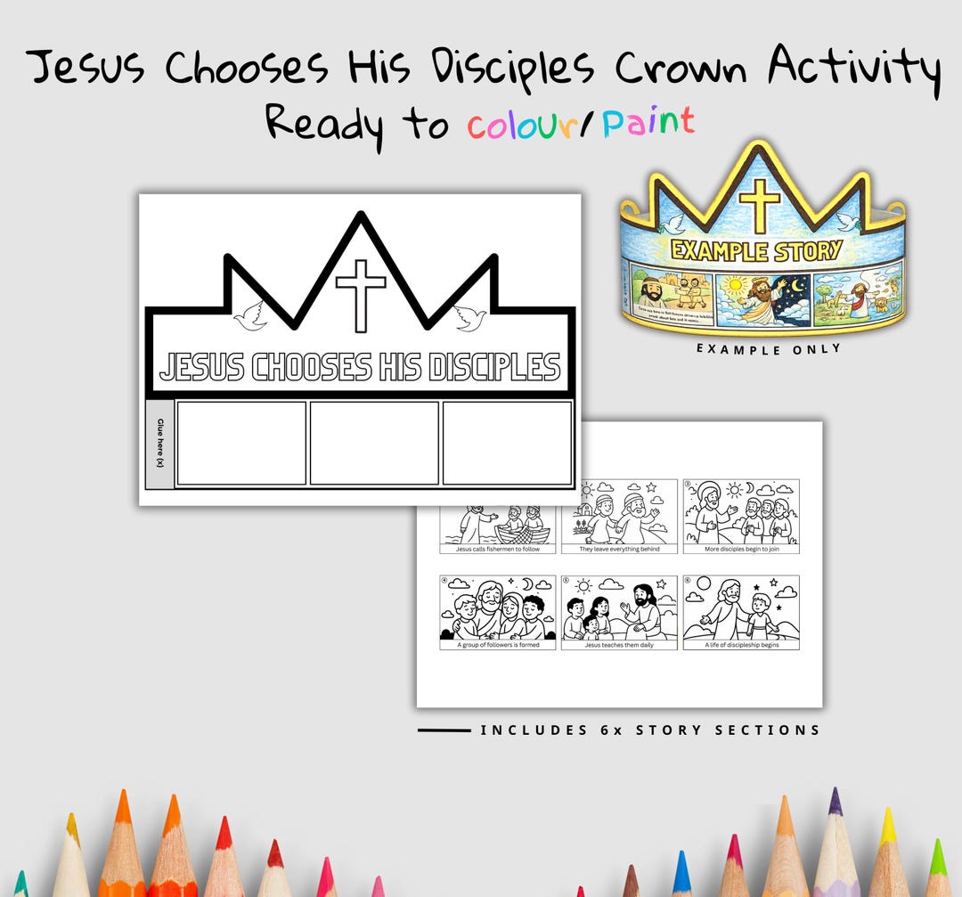 Jesus Chooses Disciples Bible Crown Printable | Follow Jesus ...