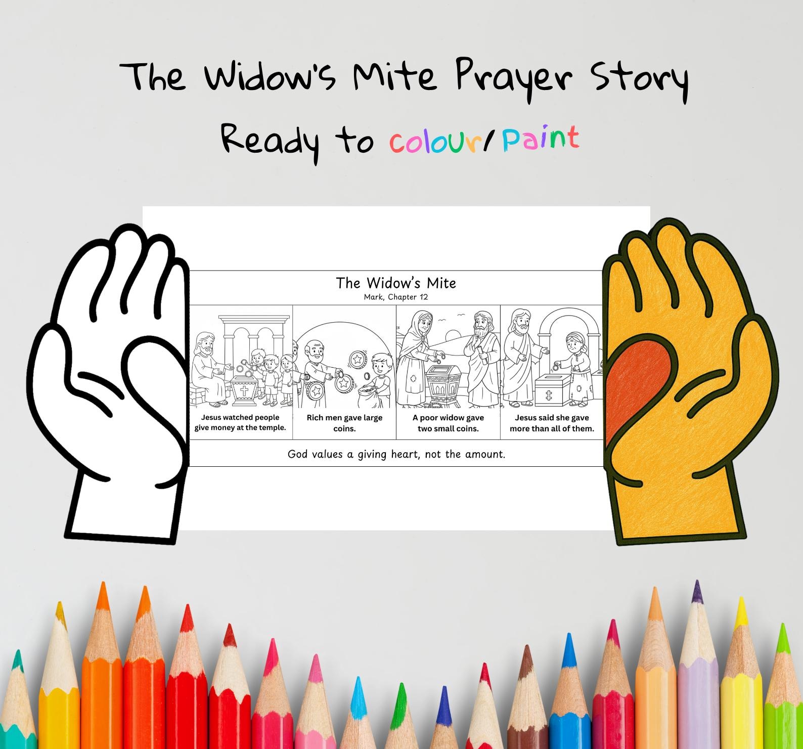 Widow’s Mite Prayer Hands Craft | Giving From the Heart Lesson ...