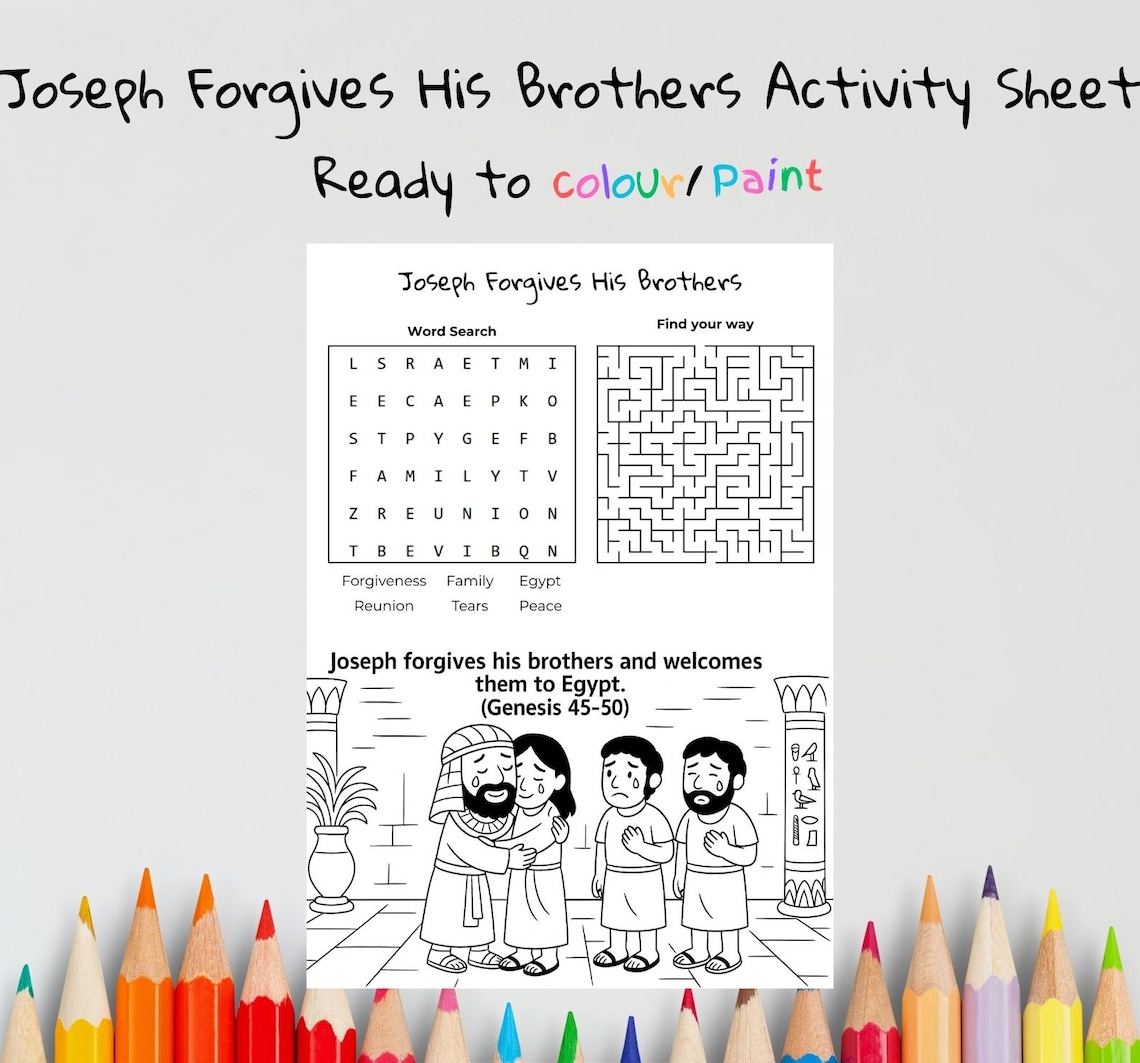 Joseph Forgives His Brothers Bible Craft | Kids Bible Games | Sunday ...