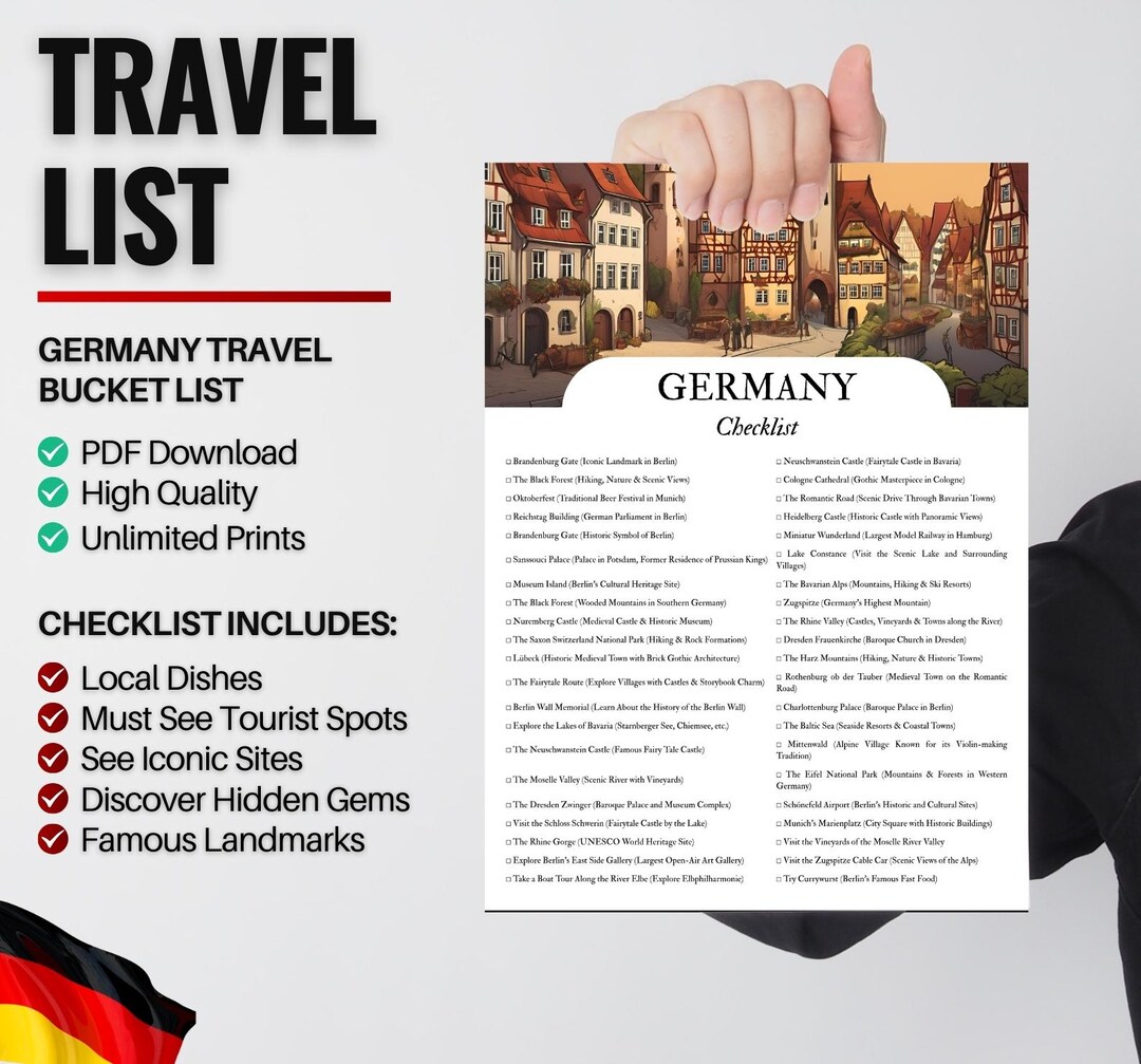 Germany Bucket List Printable | 40+ Must-do Germany Attractions & Food ...