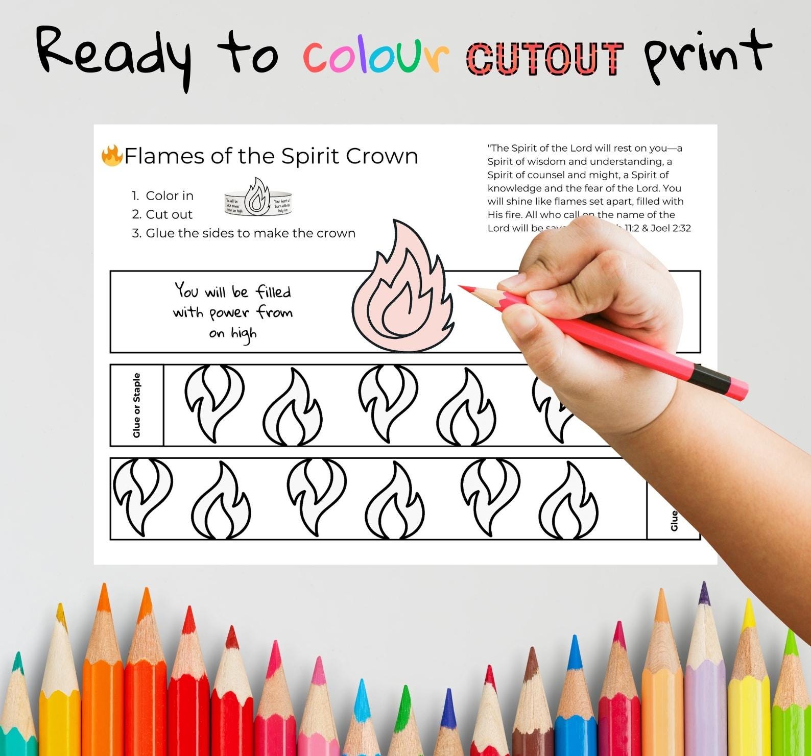 Pentecost Bible Craft – Flames of the Spirit Crown – Sunday School ...