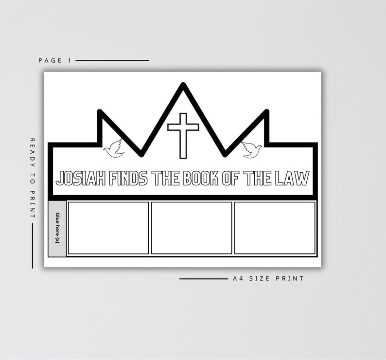 Josiah Finds the Law Bible Crown Printable | God’s Word | Christian ...