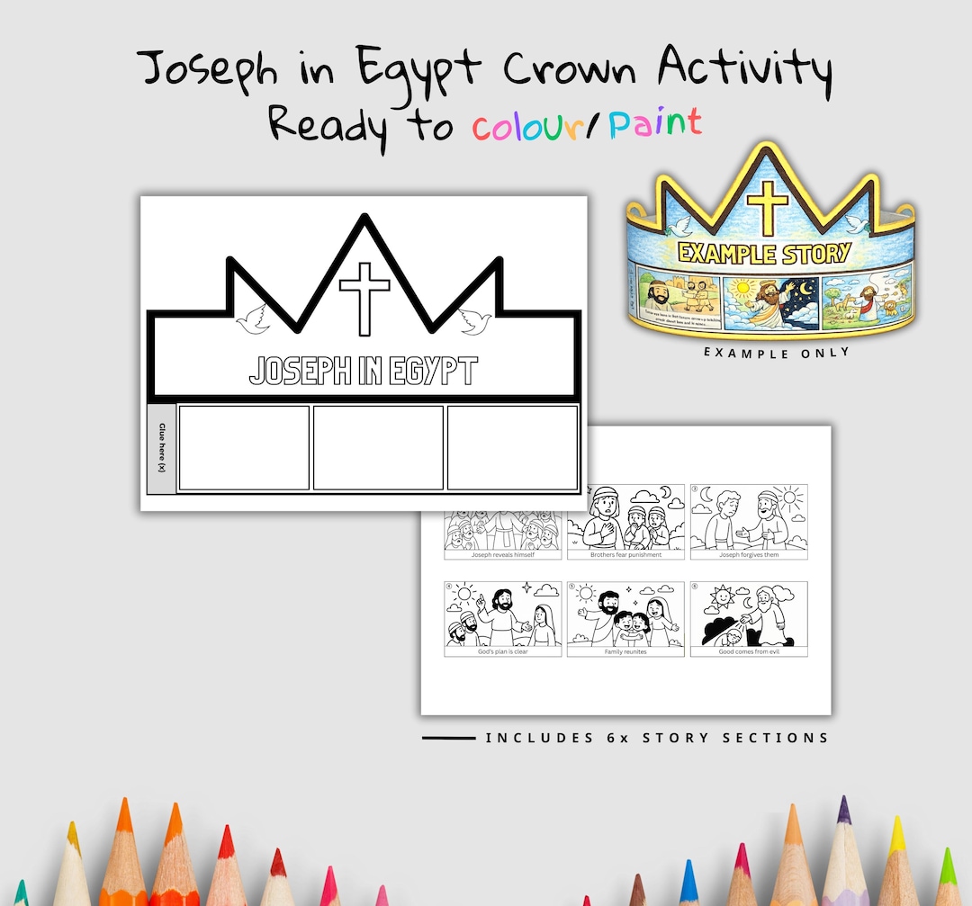 Joseph in Egypt Bible Crown Printable | God Has a Plan | Christian ...