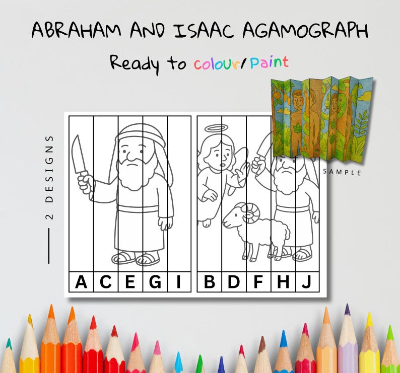 Printable Abraham and Isaac Agamograph – God Provides the Ram – Sunday ...