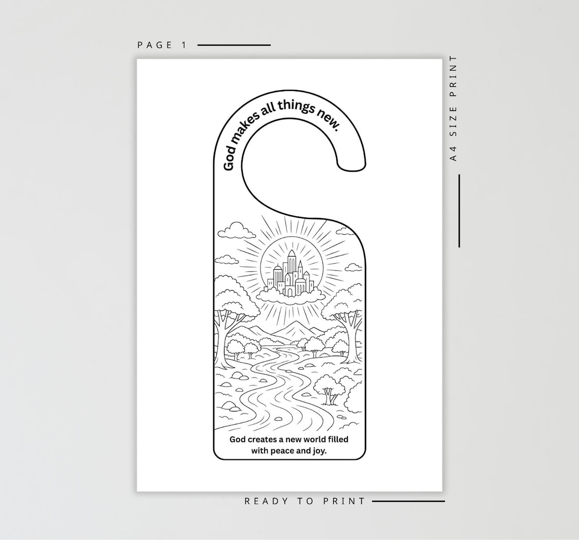 New Heaven & Earth Kids Bible Craft Door Hanger | Revelation 21 ...